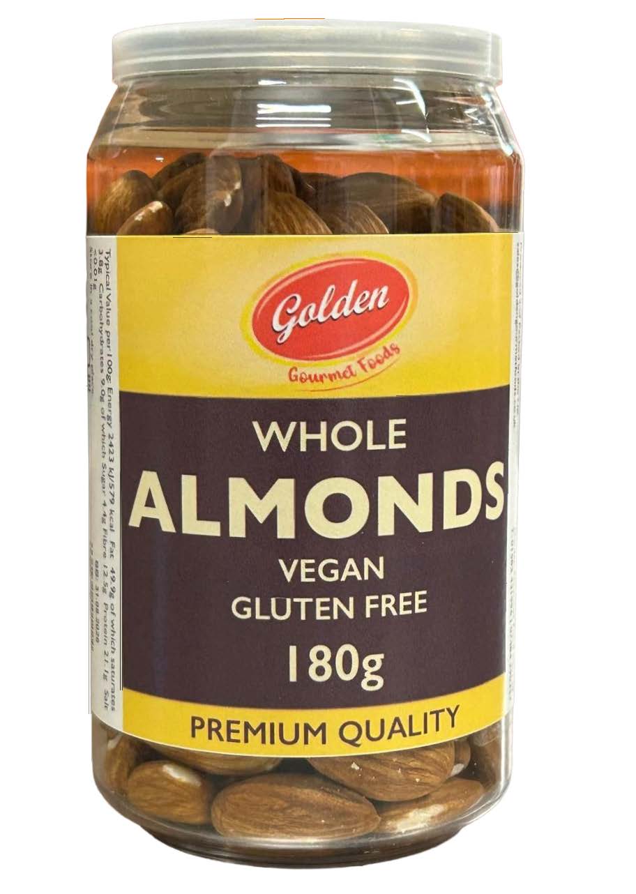 Golden Gourmet Whole Almond 180g | pack of 6 – GOLDEN GOURMET FOODS
